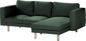 Potah na pohovku IKEA Norsborg 3-místná se šezlongem barva zelená látka pletený vzor