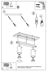 Sollux SL.0092 - Bodové svítidlo RING 2 2xGU10/10W/230V černá