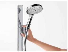 Hansgrohe Raindance Select S, sprchová souprava 120 3jet EcoSmart 9 l/min se sprchovou tyčí 900 mm a poličkou, chromová, HAN-27649000