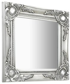 vidaXL Nástěnné zrcadlo barokní styl 40 x 40 cm stříbrné