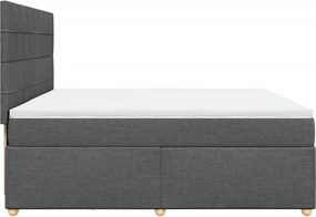 Box spring postel s matrací tmavě šedá 200x200 cm textil 3291388