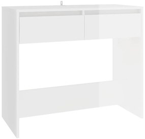 vidaXL Konzolový stolek bílý s vysokým leskem 89 x 41 x 76,5 cm ocel