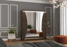 Posuvná skříň se zrcadlem a LED osvětlením CHARLOTTE 180