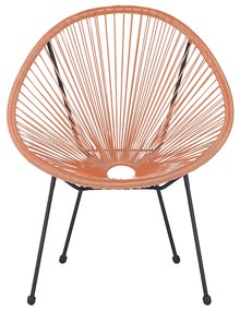 Sada 2 ratanových židlí oranžových ø 70 cm ACAPULCO II Beliani