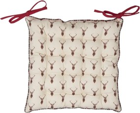 Béžový podsedák s jelenem Cosy Lodge- 40*40 cm