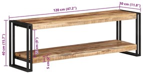 vidaXL Marketos TV stolek 120 x 30 x 40 cm hrubé mangovníkové dřevo