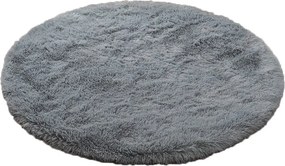 TZ Šedý kulatý koberec typu „shaggy“ Lana Rozměr: 80 cm