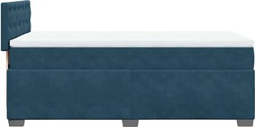 Box spring postel s matrací modrá 90 x 190 cm samet 3288490