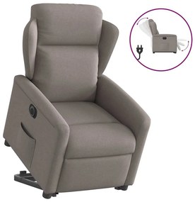 Elektrické zvedací polohovací křeslo taupe textil 3303161