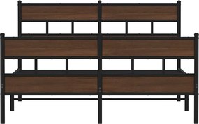 Kovový rám postele bez matrace hnědý dub 160 x 200 cm 3308477