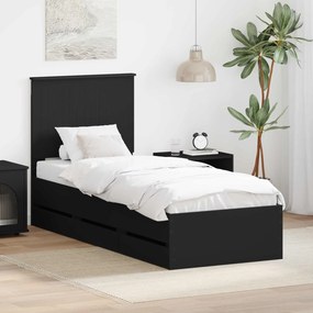 Rám postele se zásuvkou Černá 90 x 190 cm Inženýrské dřevo 3411160
