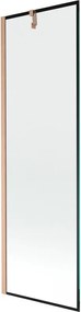 Mexen Next, 1-křídlová vanová zástěna 60 x 150 cm, 6mm čiré sklo - černý vzor, ​​měděná matná, 895-060-000-00-70-65