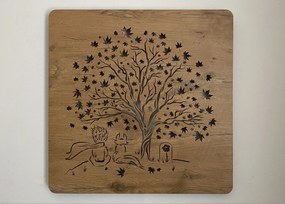 Li-Go "Malý princ" světelný obraz s baterií 62x62cm varianta: ovládání na obraze bez dálkového ovladače, provedení: dub světlý