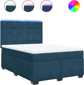 Box spring postel s matrací modrá 160 x 200 cm samet 3293258