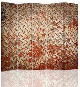 Ozdobný paraván Rezavý plech - 180x170 cm, pětidílný, klasický paraván