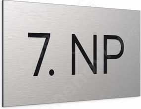 ACCEPT Označení podlaží "7. NP" - stříbrná tabulka - černý popis
