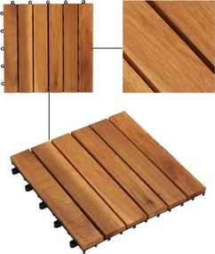 vidaXL Terasové dlaždice 20 ks 30 x 30 cm masivní akáciové dřevo [271790] Barva: Hnědá