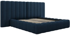 Královsky modrá čalouněná dvoulůžková postel MICADONI Kelp 160 x 200 cm