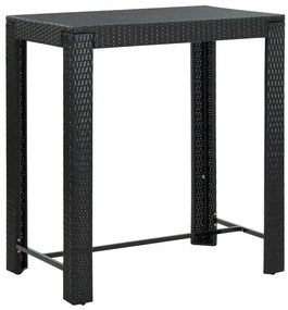 Zahradní barový stůl černý 100 x 60,5 x 110,5 cm polyratan