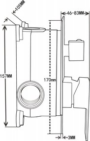 Mexen Uno - Podmítková vanová-sprchová baterie, chromová, 71435-00