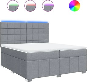 Box spring postel s matrací světle šedá 200 x 200 cm textil 3294075