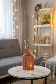 DOMEČEK CASETTA - Aroma difuzér a LED svíčka , měděná