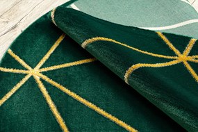 Dywany Łuszczów, Kusový koberec Emerald 1013 green and gold kruh, 200x200 (průměr) kruh, zelená, chodba / předsíň
