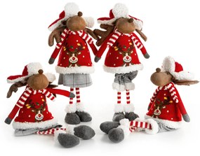 VÁNOČNÍ DEKORAČNÍ FIGURKA REINDEER 52CM VÍCEBAREVNÁ