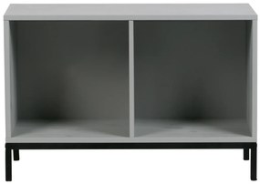 OnaDnes -20% Hoorns Cementově šedý dřevěný regál Inara M 53 x 81 cm s kovovou podnoží