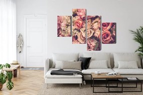 Vícedílný obraz Jemné Barevné 3D Květiny Nedostatek Nedostatek Přírodní plátno 120x75