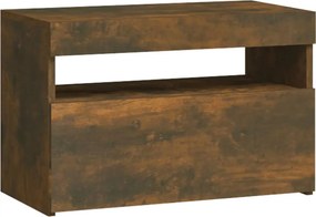 Noční stolek s LED osvětlením kouřový dub 60 x 35 x 40 cm 3152826