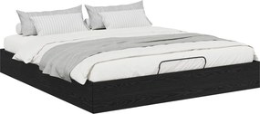 Ottoman postel Černý Dub 203 x 160 x 25 cm Dřevěný materiál 3409214