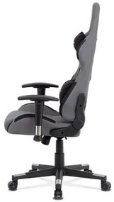 Autronic Kancelářská židle Kancelářská židle houpací mech., šedá + černá látka, plast. kříž (KA-F05 GREY)
