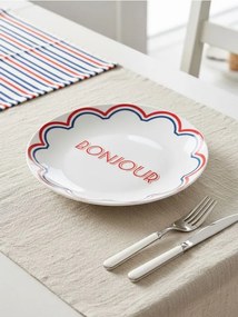 Sinsay - Keramický talíř s nápisem Bonjour - vícebarevná