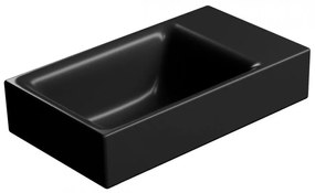 GSI NUBES keramické umývátko 40x23cm, broušená spodní hrana, bez otvoru, pravé/levé, černá mat 96369026