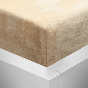 TOP OBOUSTRANNÉ Mikroplyšové prostěradlo DELUXE 180x200 - Béžová