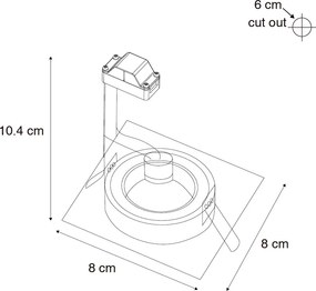 Sada 12 vestavných bodových svítidel bílých čtvercových GU10 50 mm IP44 - Xena