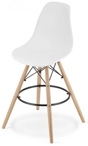 Set čtyř jídelních židlí LAMAL - bílé (hnědé nohy) 4ks