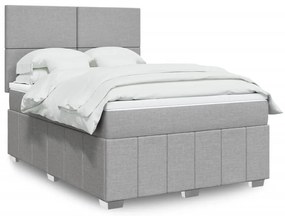 Box spring postel s matrací světle šedá 160 x 200 cm textil 3291712