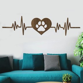 dřevo života Dřevná dekorace na zeď Láska k psům Rozměry (cm): 60x15, Barevný vzor: Černá