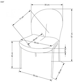 Jídelní židle PESTO — kov, látka, krémová Halmar