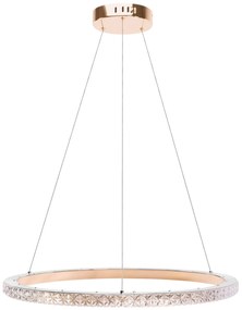 Toolight Závěsné LED osvětlení Crystal LE4 MS009-CP růžová zlatá 59 cm