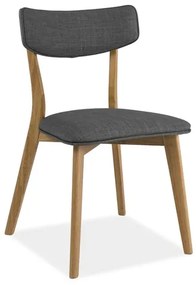 Jídelní židle KARL — masiv, dekor dub / šedá