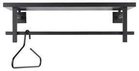 Černý kovový nástěnný věšák s poličkou Simplon – Spinder Design