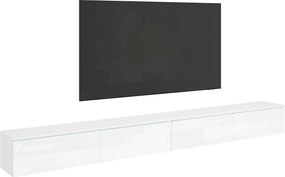 XXXLutz NÍZKÁ KOMODA 2x150 cm, bílá, vysoce lesklá bílá, 300/32/33 cm P & B - Komody bílé - 002778009801