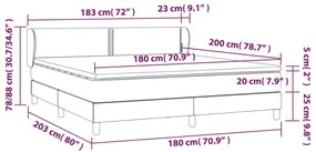 Box spring postel s matrací tmavě hnědá 180x200 cm textil