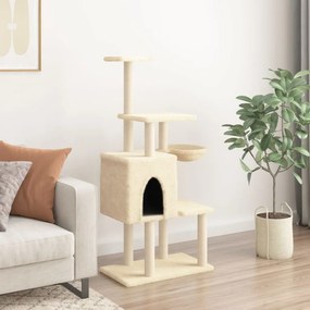 Škrabadlo pro kočky se sisalovými sloupky krémové 131 cm 172127