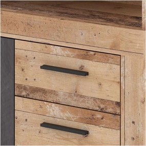 Komoda Leniza 120A, dub natural / grafit