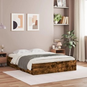 vidaXL Rám postele se zásuvkami 140 x 200 cm kompozitní dřevo [3207278] Barva: kouřový dub