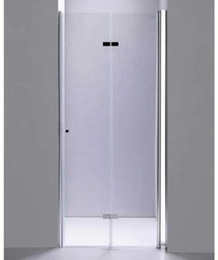 BPS-koupelny Zalamovací otočné sprchové dveře HYD-JSD01 90 chrom/transparent pro instalaci do niky
